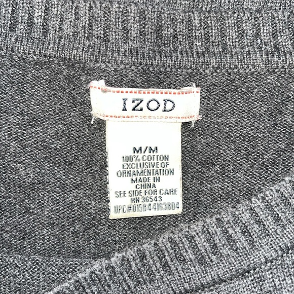 Izod | Sweaters | Izod Gray Pullover Woven Ribbed Sweater Diamond ...